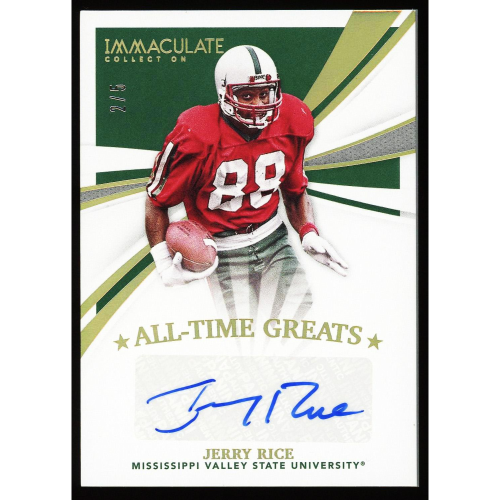 Jerry Rice 2021 Panini Immaculate Collection All Time Greats Autograph ...