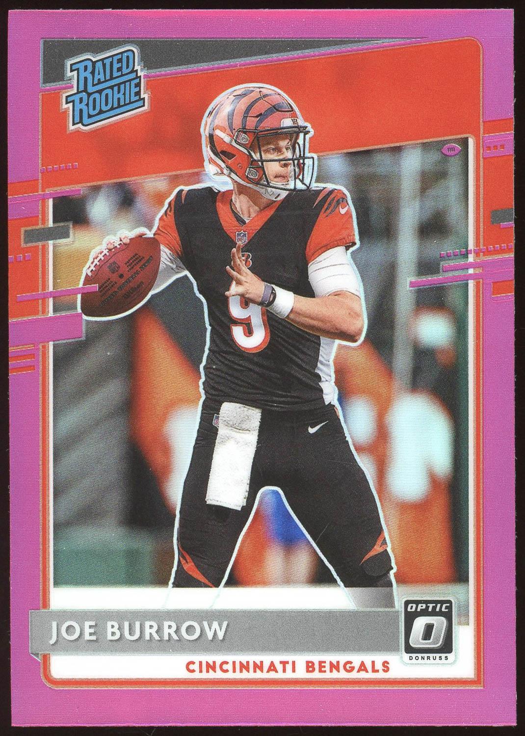 Joe Burrow 2020 Panini Donruss Optic Pink Rated Rookie Card | Auction ...