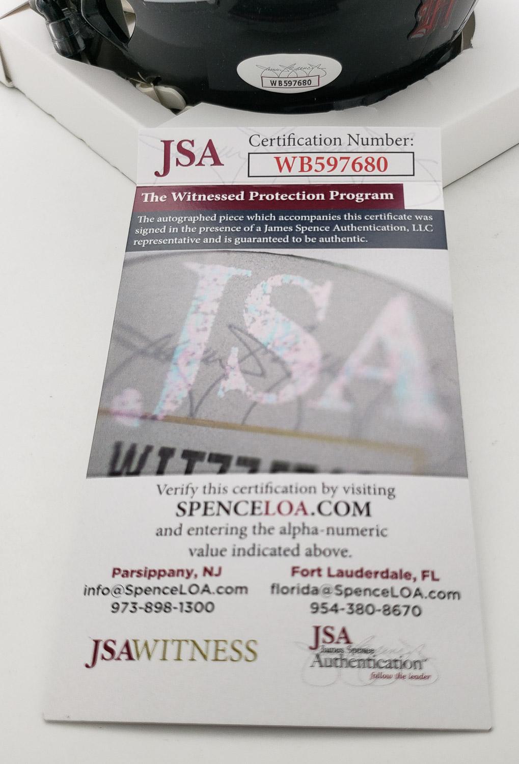 Joe Mixon Signed Houston Texans Speed Mini Helmet (JSA Witness COA ...