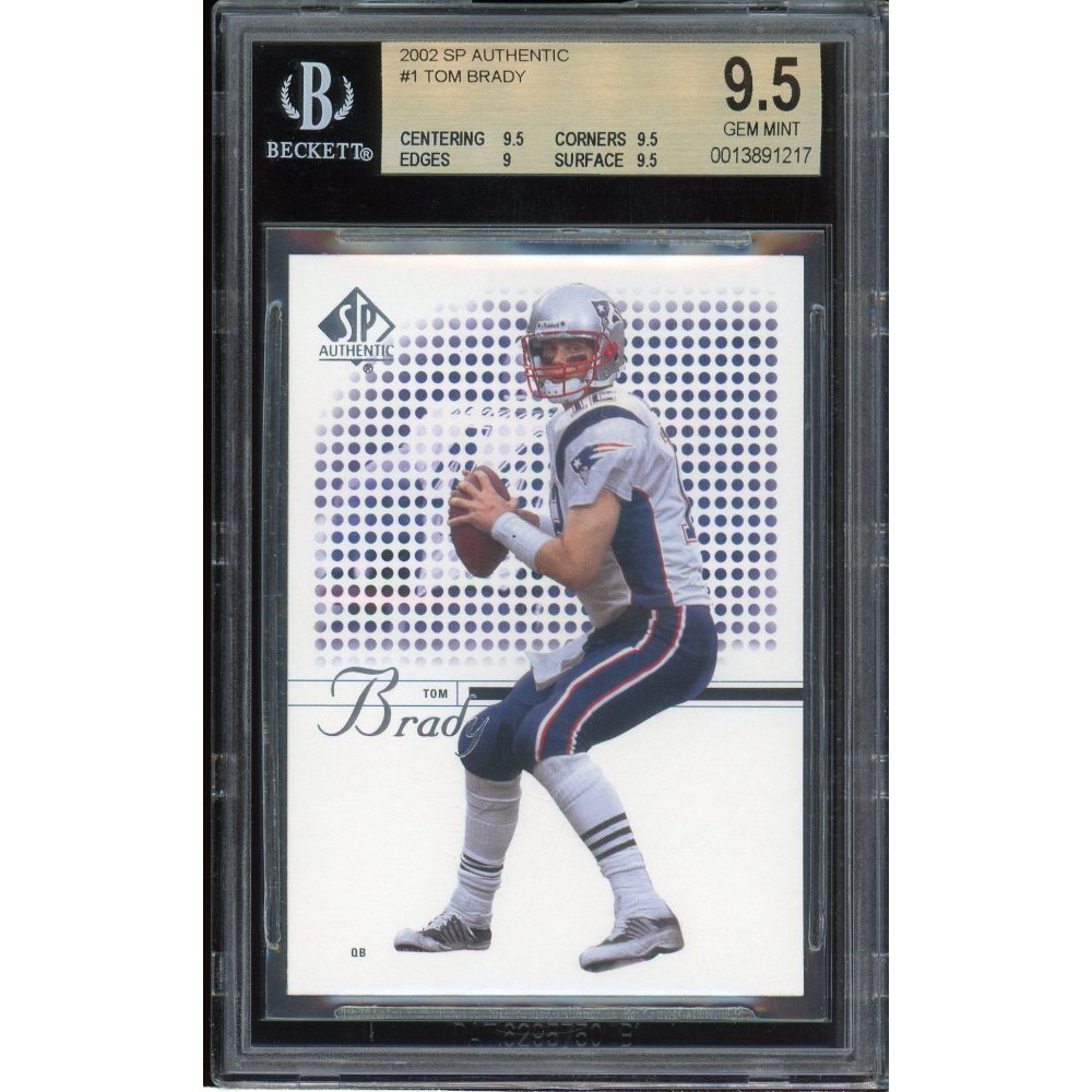 Tom Brady 2002 SP Authentic Card #1 BGS Gem Mint 9.5! | Auction of ...