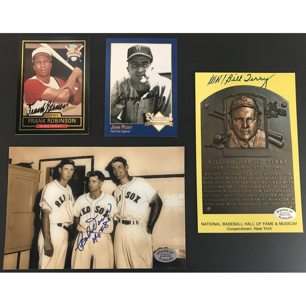 Lot of (4) Autograph Baseball Items : (3) Cards and (1) Photo! : Frank ...