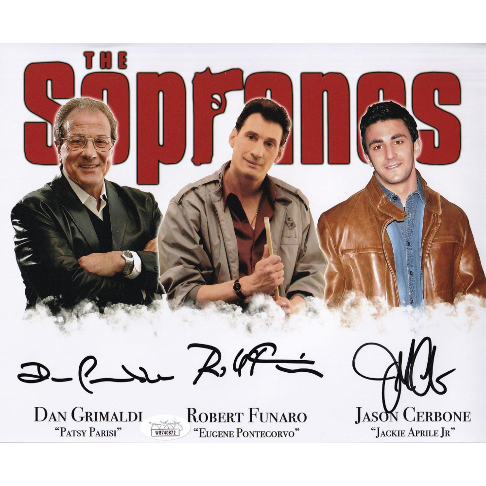 Dan Grimaldi, Robert Funaro & Jason Cerbone Signed 'The Sopranos' 8x10 Photo (JSA Witness COA ...