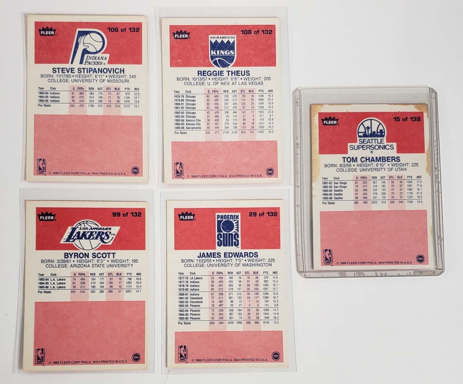 Lot of (5) 1986 Fleer Basketball Cards | Auction of Champions