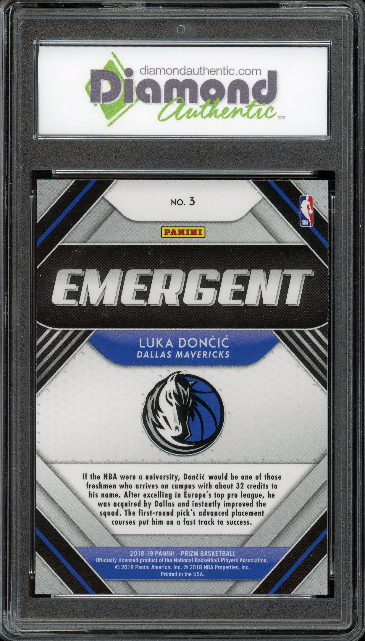 Luka Doncic 2018 Panini Prizm Emergent Rookie Card #3 DGA Gem Mint 10 ...
