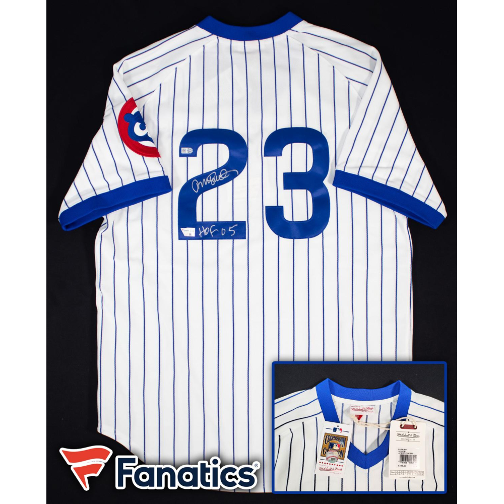 Ryne Sandberg "HOF 05" Signed Chicago Cubs Mitchell & Ness Cooperstown ...