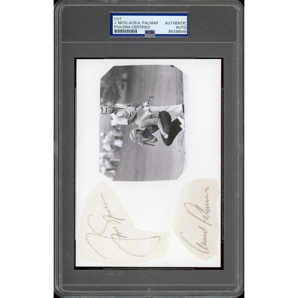 Jack Nicklaus & Arnold Palmer Cut Signatures on a 6x7 Index Card (PSA ...