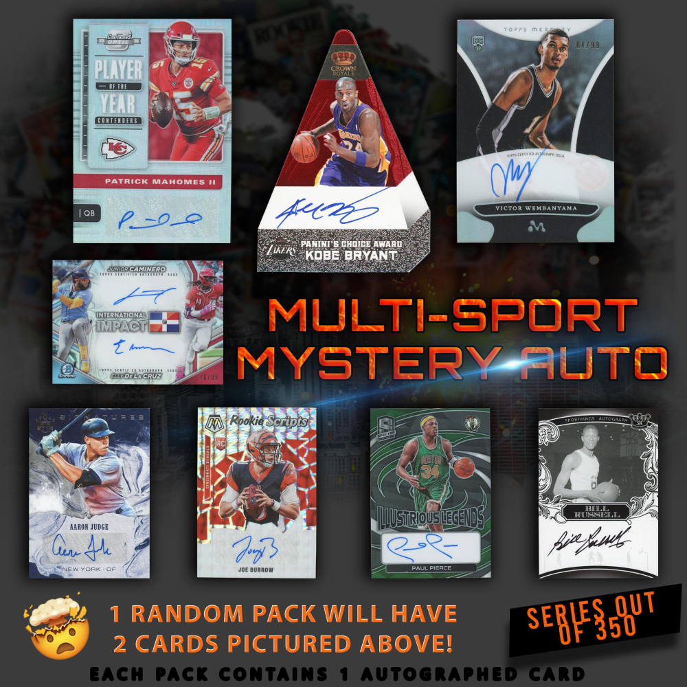 Multi Sport Autograph Card Mystery Pack: 1 Auto Per Pack! Kobe Bryant ...