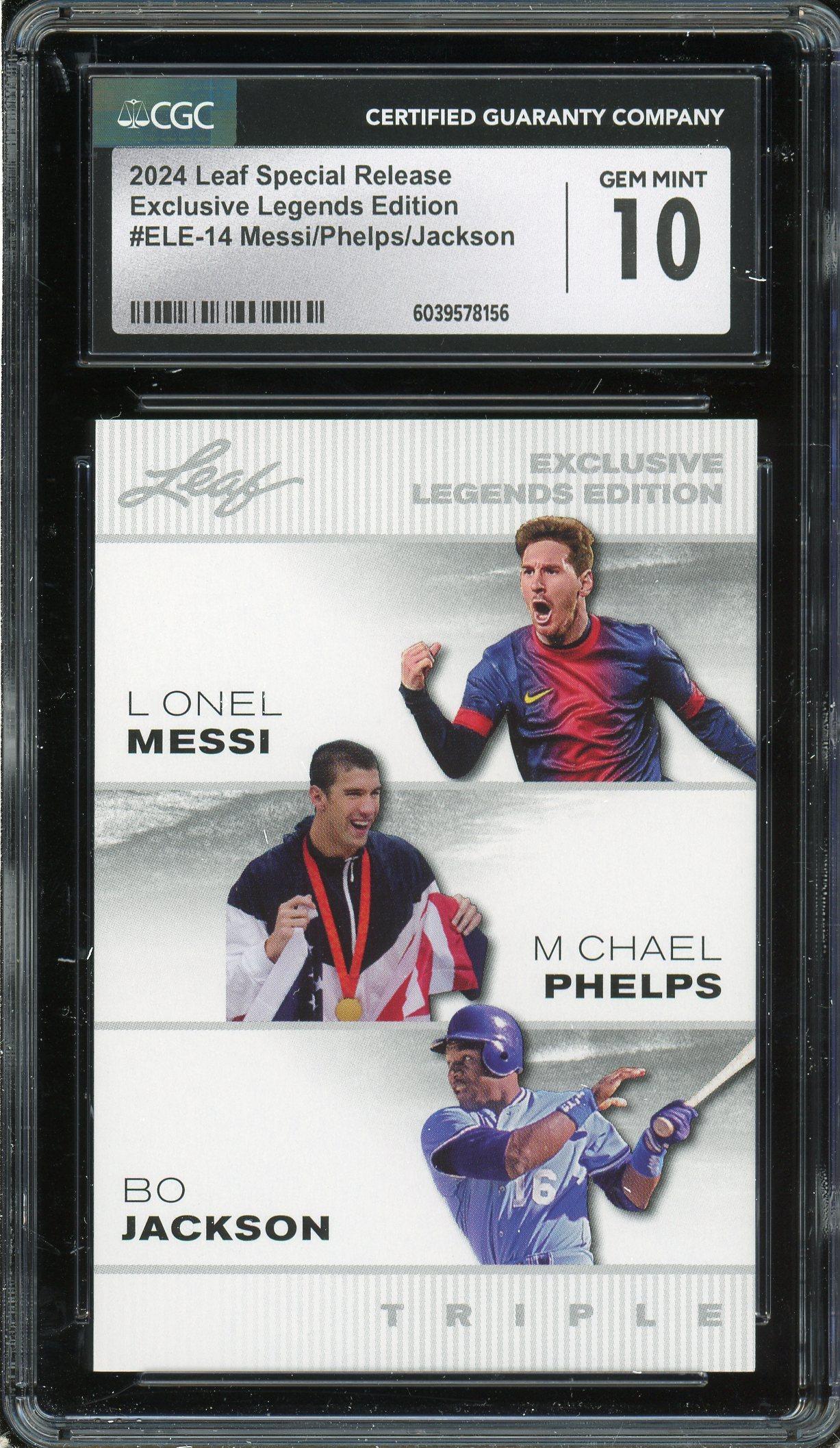 Lionel Messi, Michael Phelps & Bo Jackson 2024 Leaf Special Release ...