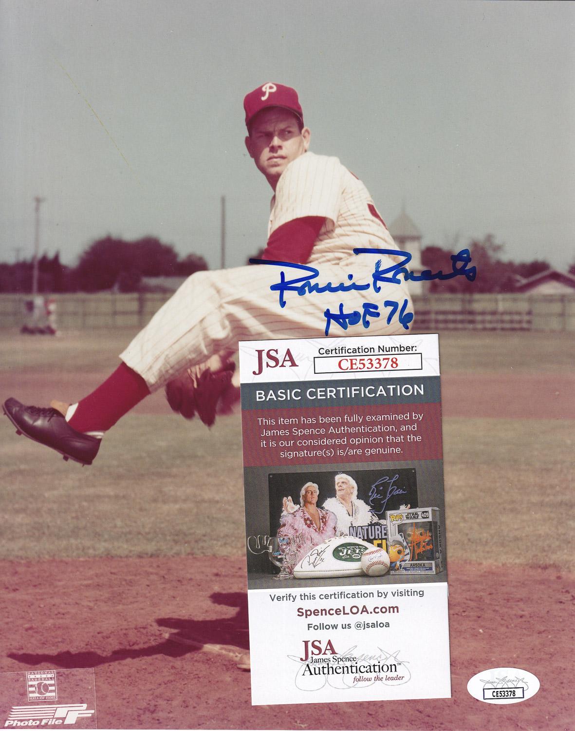 Robin Roberts "HOF 76" Signed Philadelphia Phillies 8x10 Photo (JSA COA ...