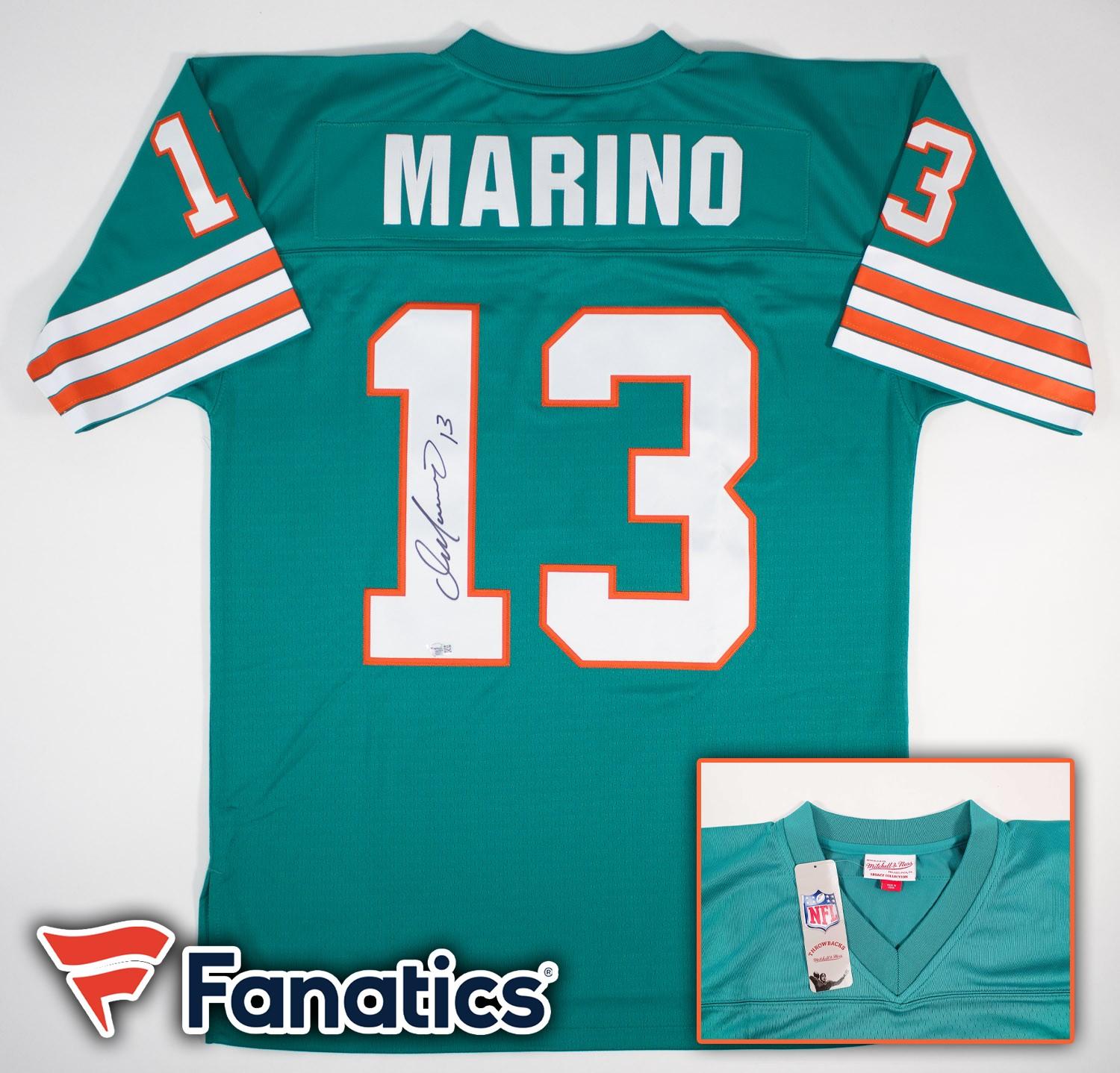 Dan Marino Signed Miami Dolphins Mitchell & Ness Throwback 1984 NFL ...