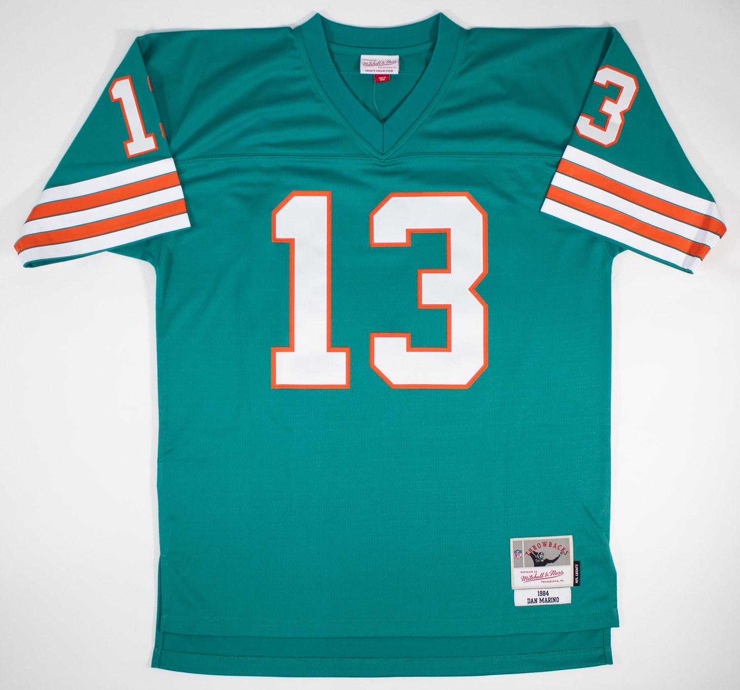 Dan Marino Signed Miami Dolphins Mitchell & Ness Throwback 1984 NFL ...