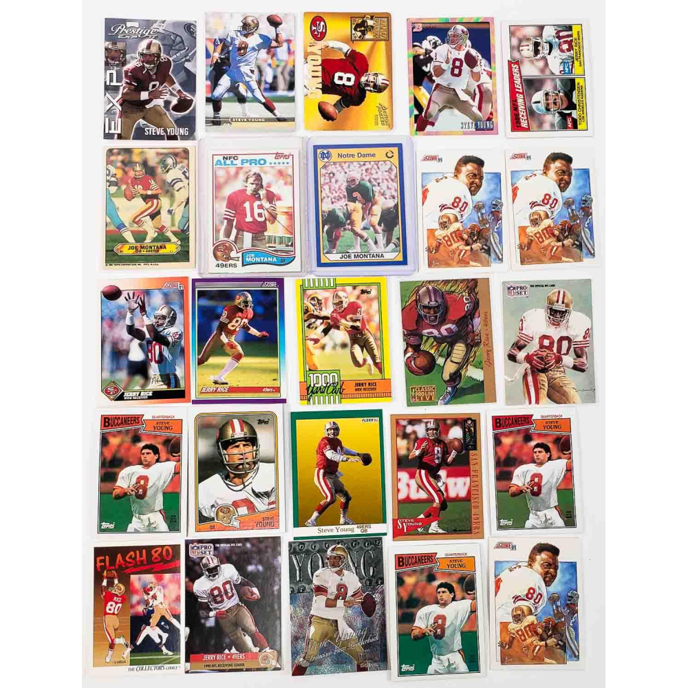 Lot of (25) Joe Montana, Steve Young & Jerry Rice Cards | Auction of ...