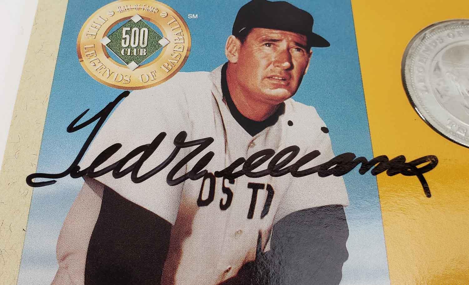 Ted Williams Signed 1990 Commemorative Silver Proof Coin Card (JSA LOA ...