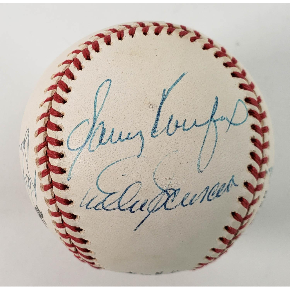 Sandy Koufax, Ralph Branca, Duke Snider & 4 others Signed ONL Baseball ...