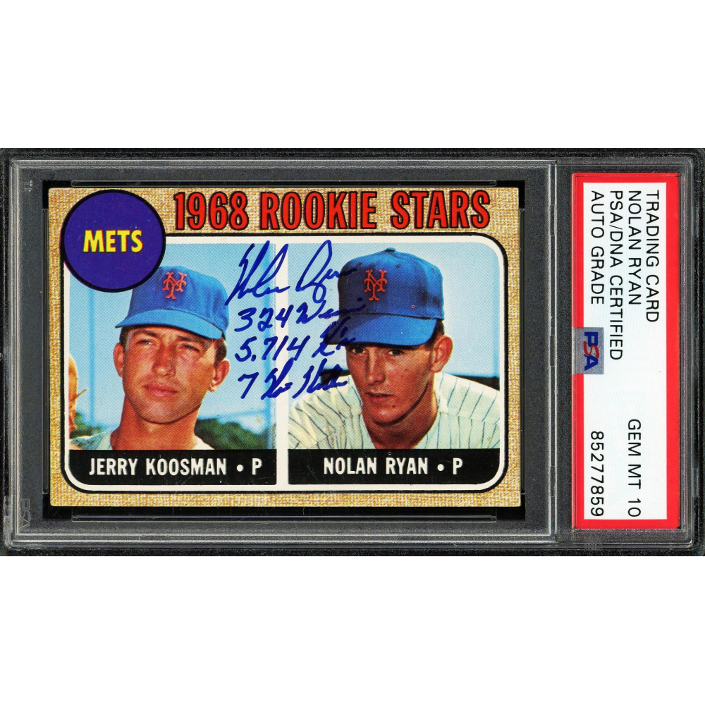 Nolan Ryan "324 Wins, 5714 Ks, 7 No Hitters" Signed 1968 Topps Rookie ...