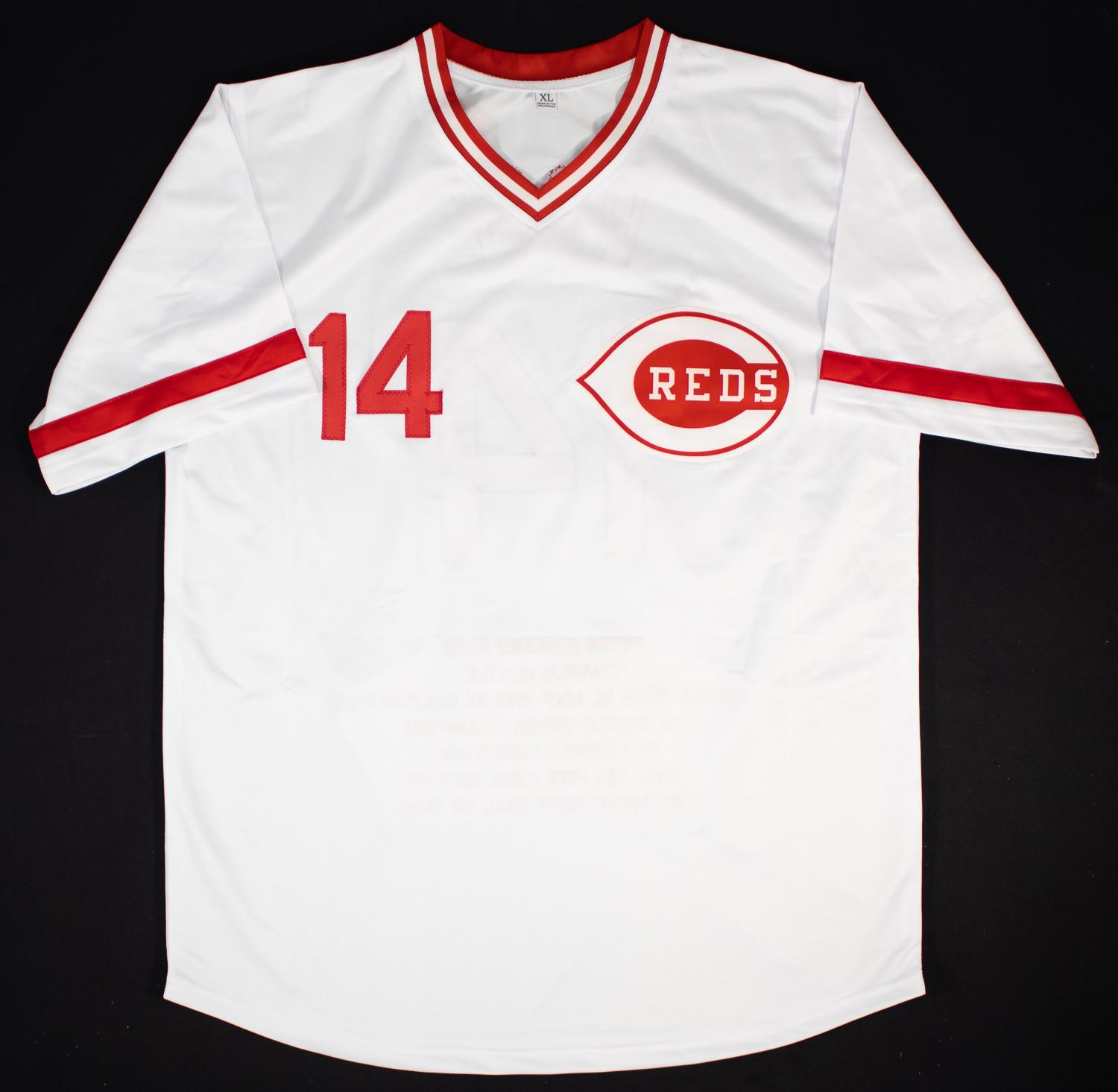 Pete Rose Signed Cincinnati Reds Custom Stat Jersey (JSA Hologram ...