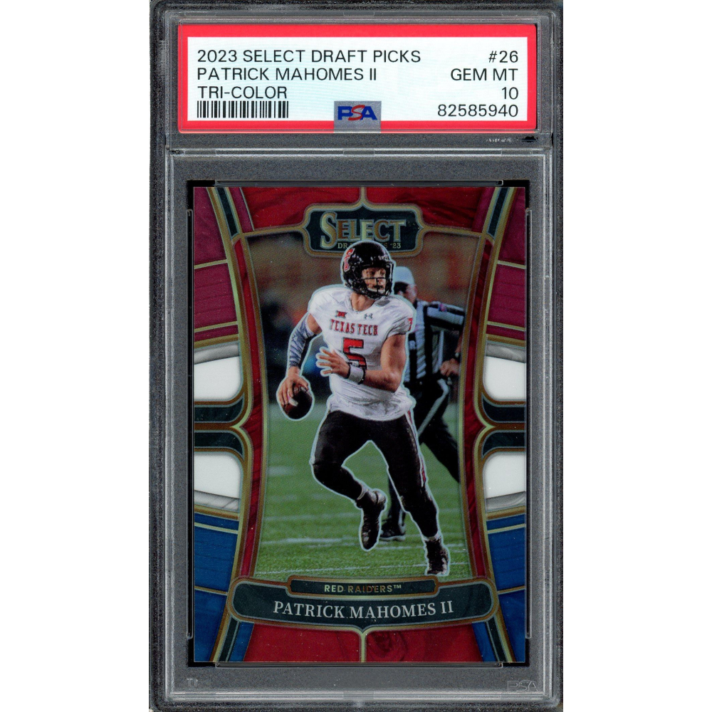 Patrick Mahomes II 2023 Panini Select Draft Picks Tri Color Card 151/ ...