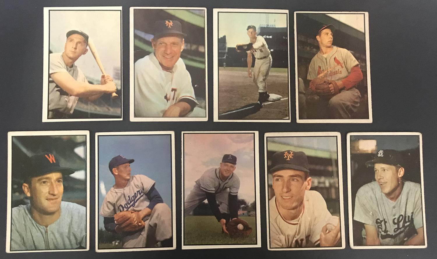 Lot of (9) 1953 Bowman Color Baseball Cards : Inc. Leo Durocher, Whitey ...