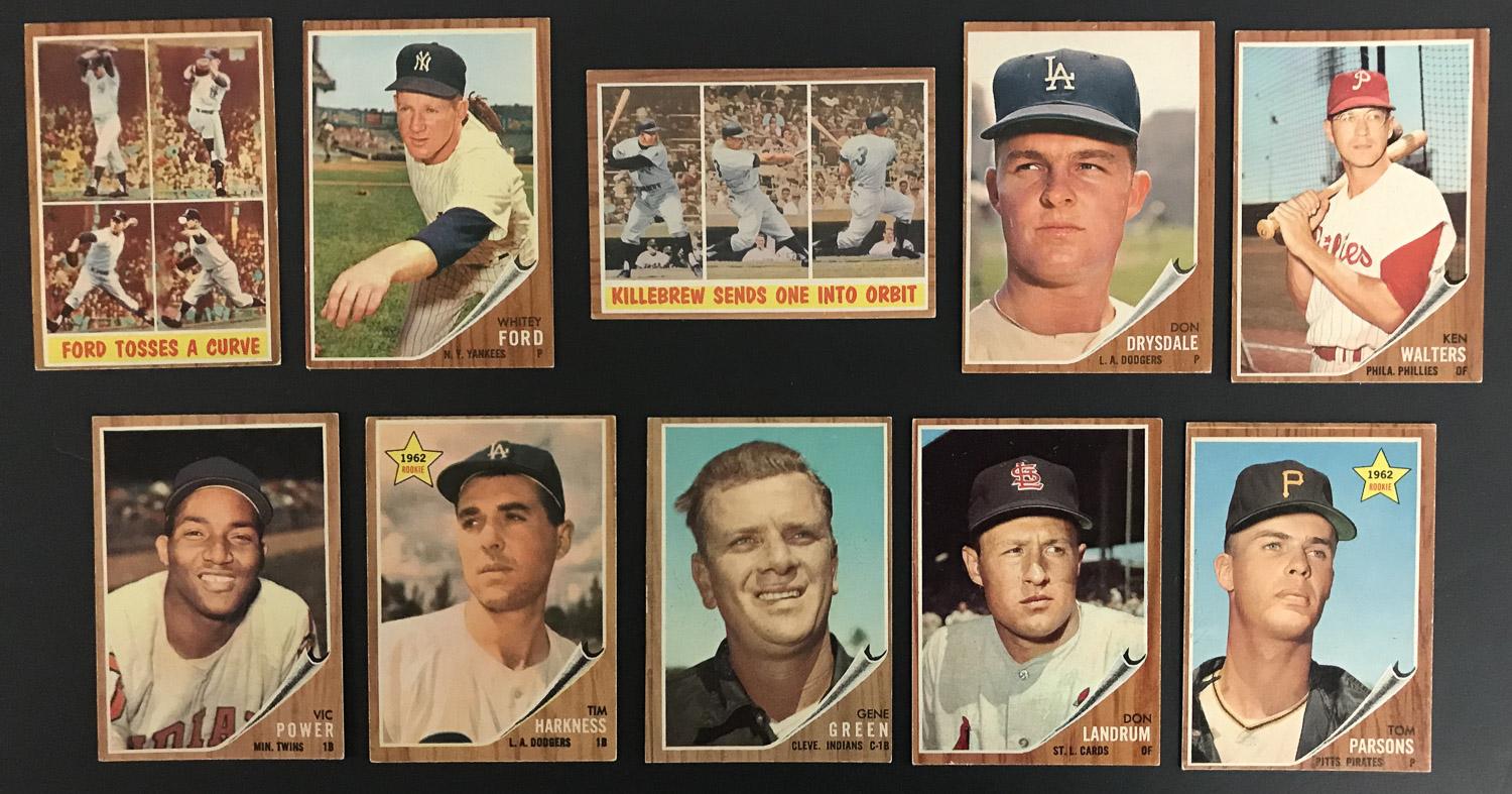 Lot of (10) 1962 Topps Baseball Cards : Inc. Harmon Killebrew, Whitey ...