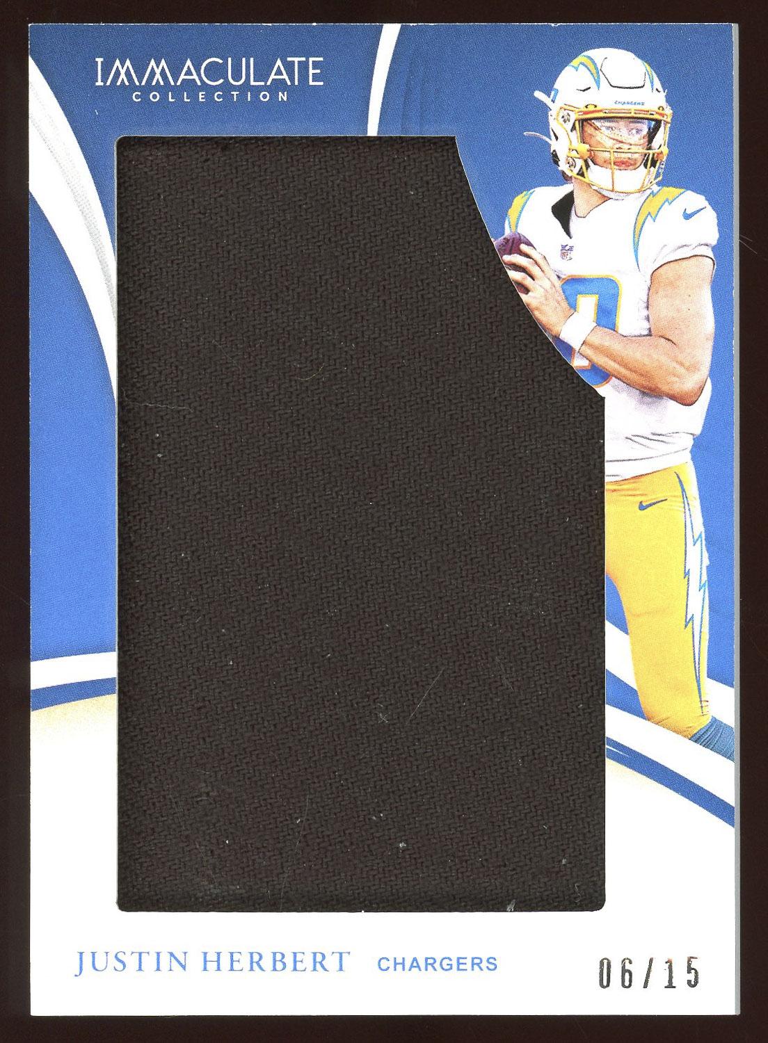 Justin Herbert 2020 Panini Immaculate Patch Card 6/15! | Auction of ...