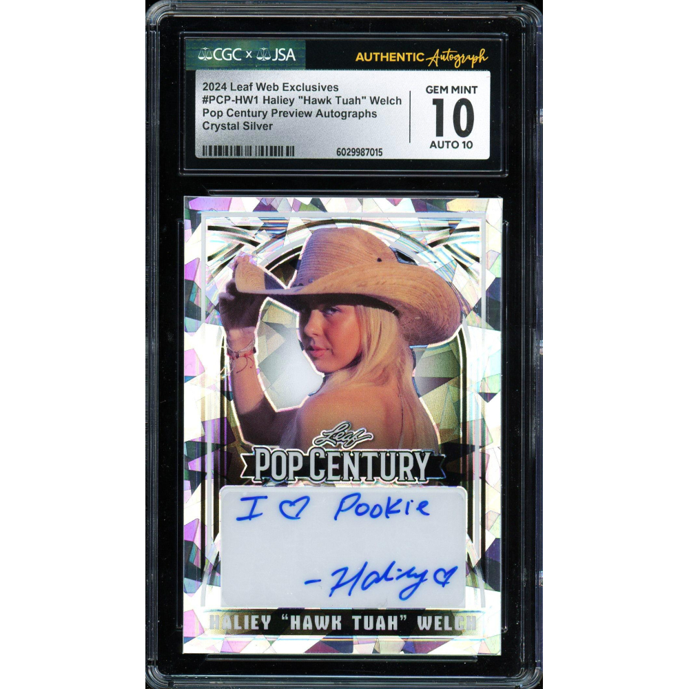 Hailey "Hawk Tuah" Welch 2024 Leaf Web Exclusives Pop Century Preview ...