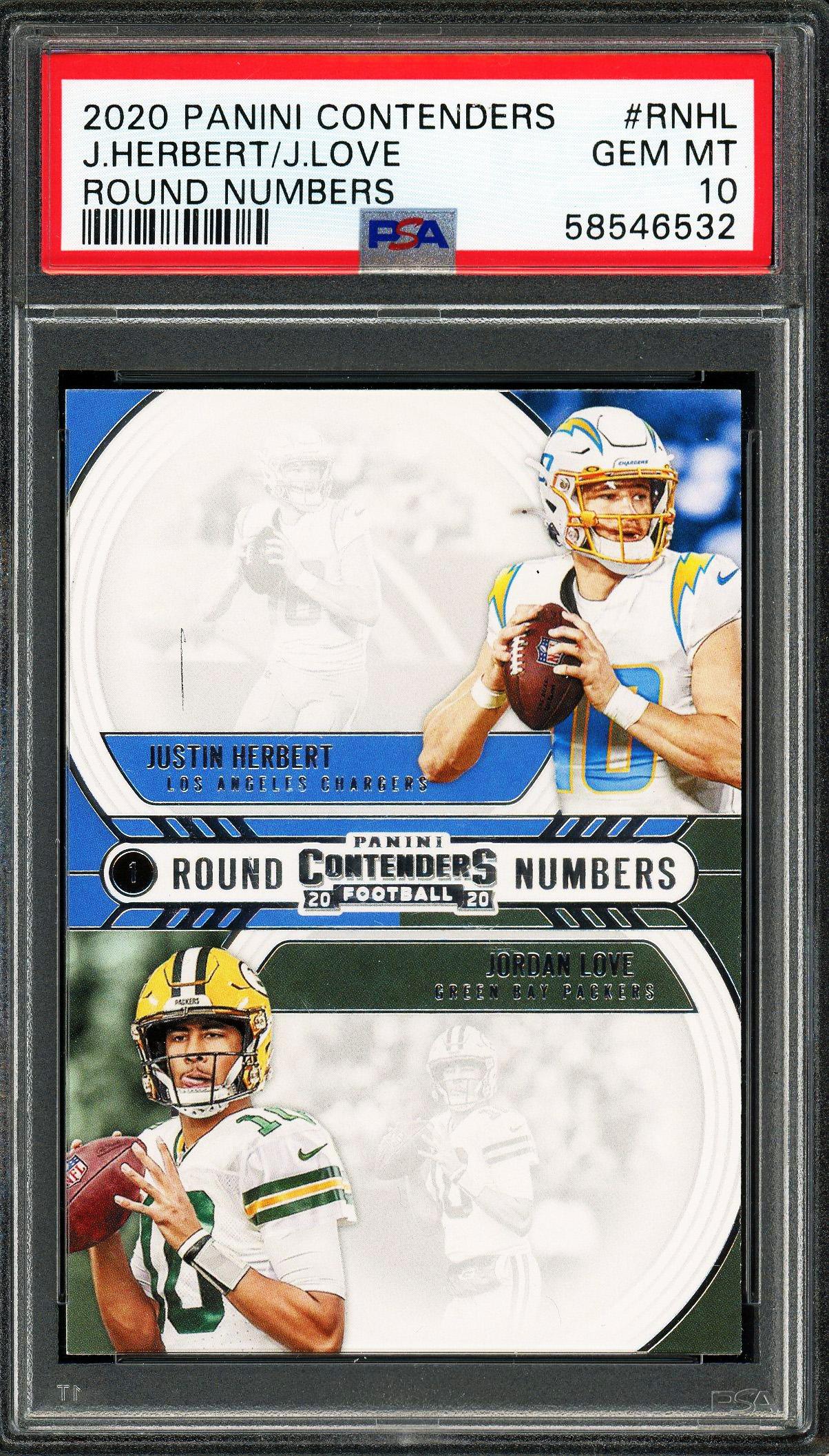 Justin Herbert & Jordan Love 2020 Panini Contenders Round Numbers ...