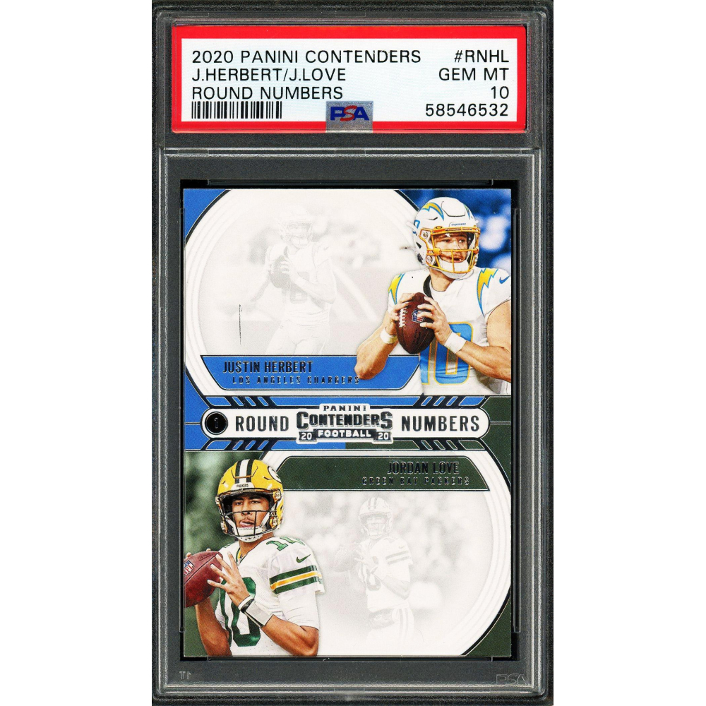 Justin Herbert & Jordan Love 2020 Panini Contenders Round Numbers ...