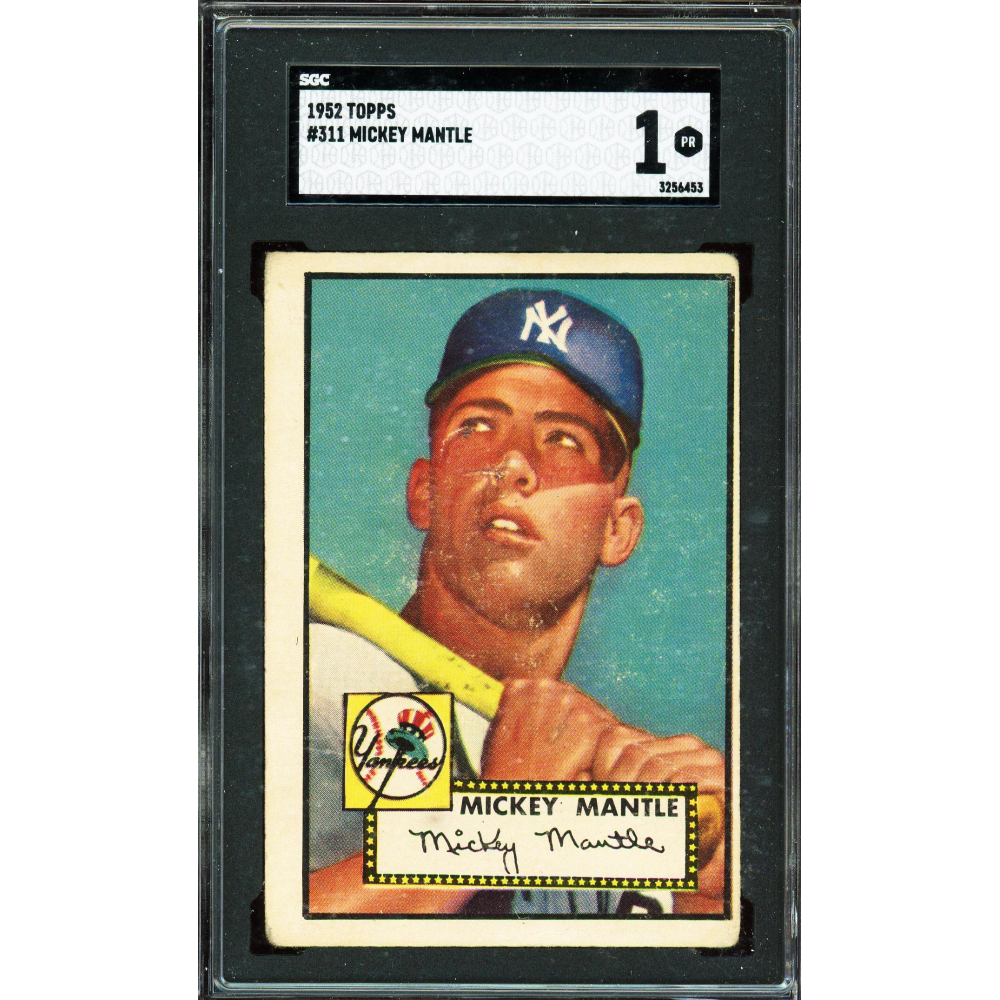 Mickey Mantle 1952 Topps Rookie Card #311 SGC 1 | Auction of Champions