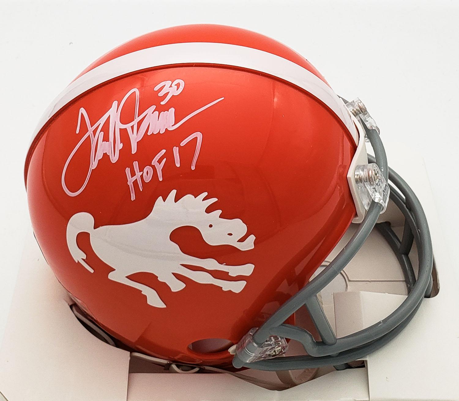 Terrell Davis "HOF 17" Signed Denver Broncos Mini Helmet (Radtke Certified) | Auction of Champions