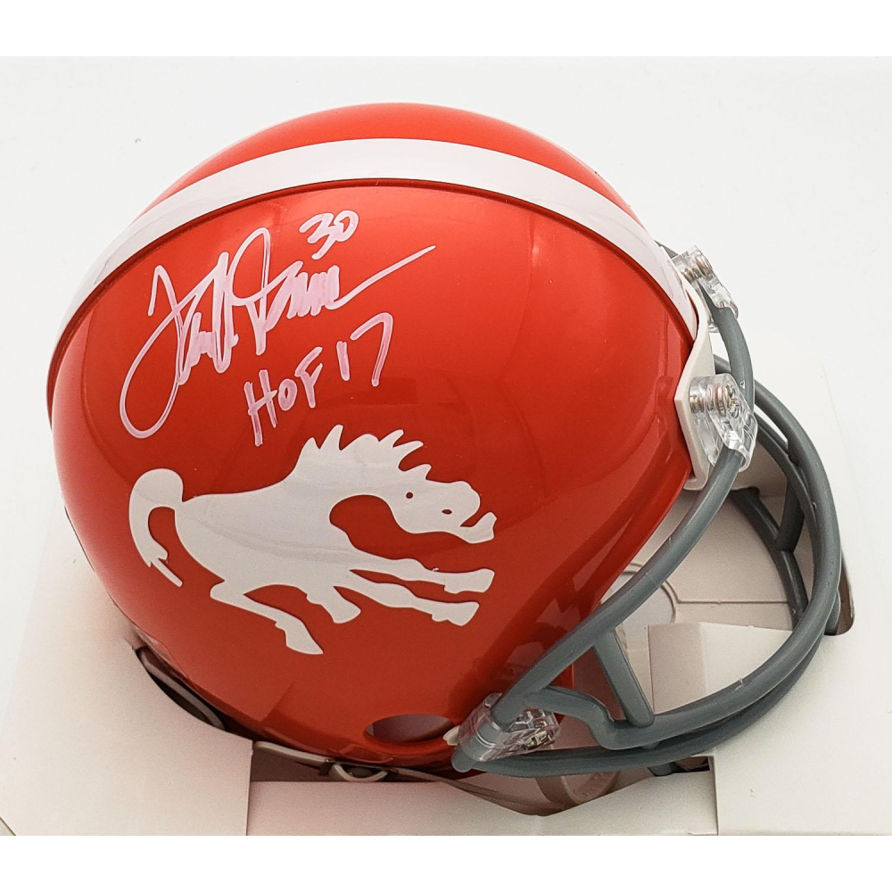Terrell Davis "HOF 17" Signed Denver Broncos Mini Helmet (Radtke ...
