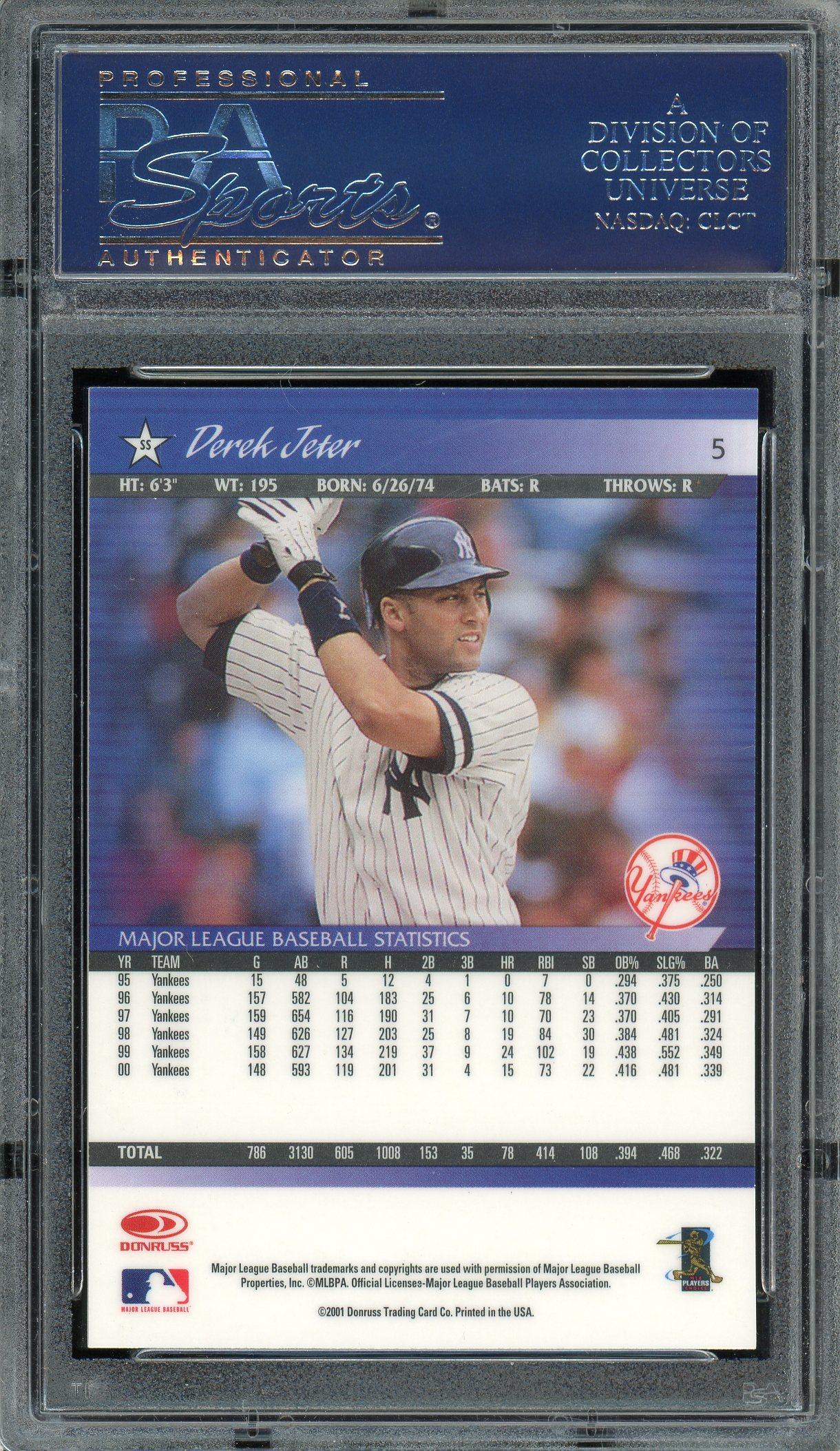Derek Jeter 2001 Donruss Baseball's Best Silver Card #5 PSA Gem Mint 10 POP 6! | Auction of ...