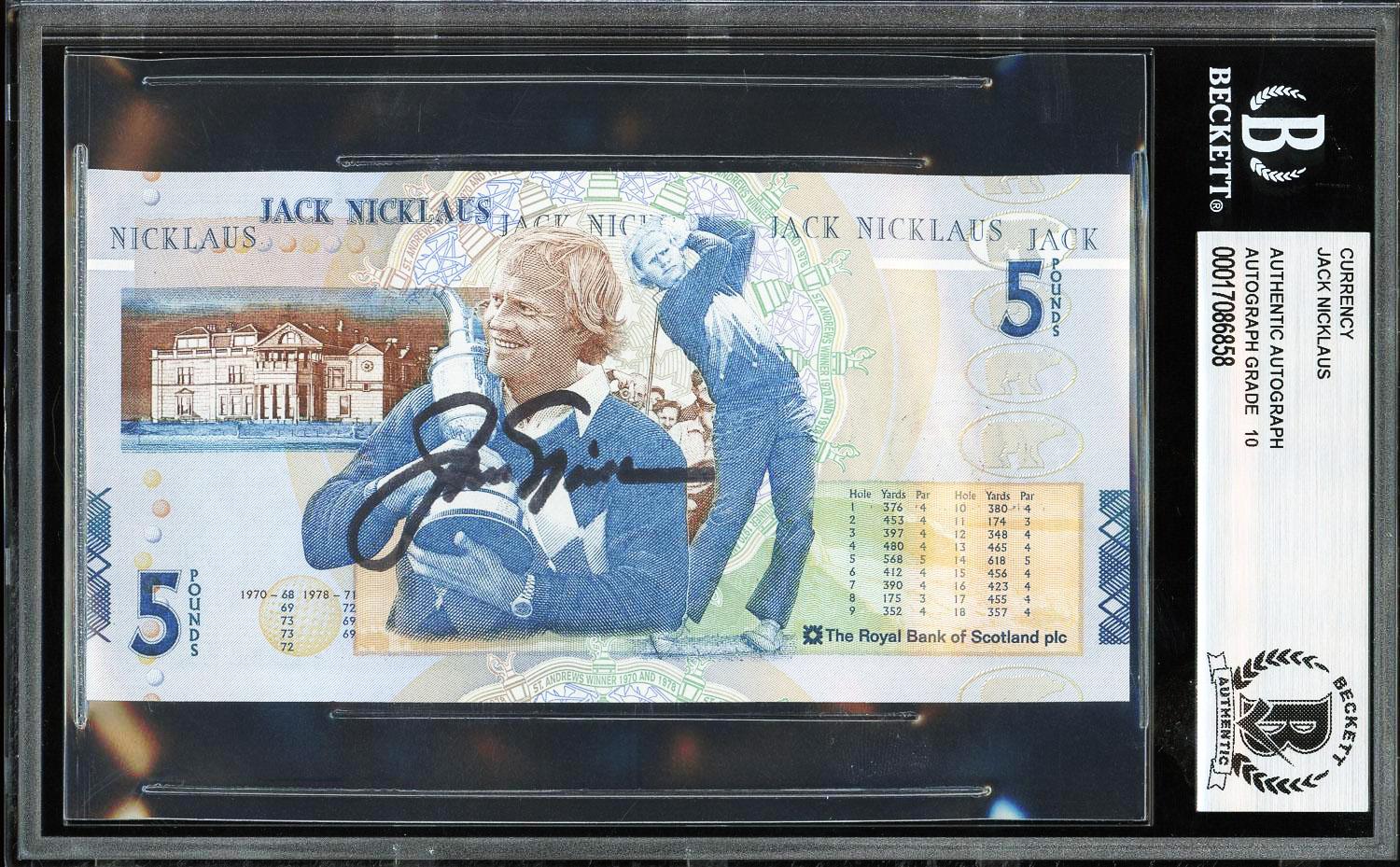 Jack Nicklaus Signed 5 Pound Note Auto Graded 10! (PSA/DNA) | Auction ...