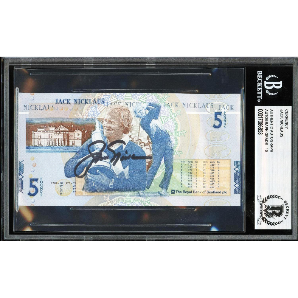 Jack Nicklaus Signed 5 Pound Note Auto Graded 10! (PSA/DNA) | Auction ...