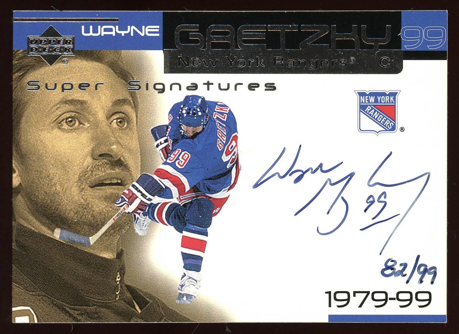 Wayne Gretzky 2000 Upper Deck Super Signatures Autograph Card 82/99 ...