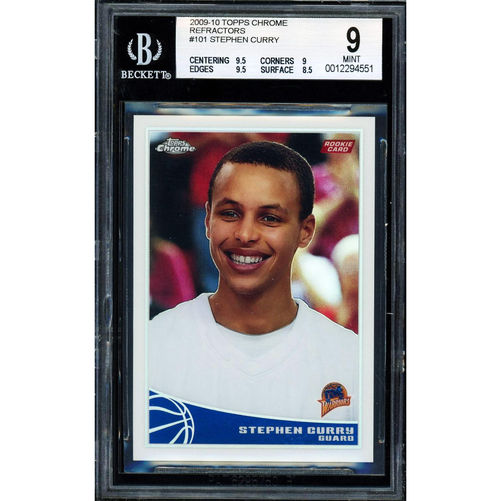 Stephen Curry 2009 Topps Chrome Refractor Rookie Card #101 BGS 9 ...