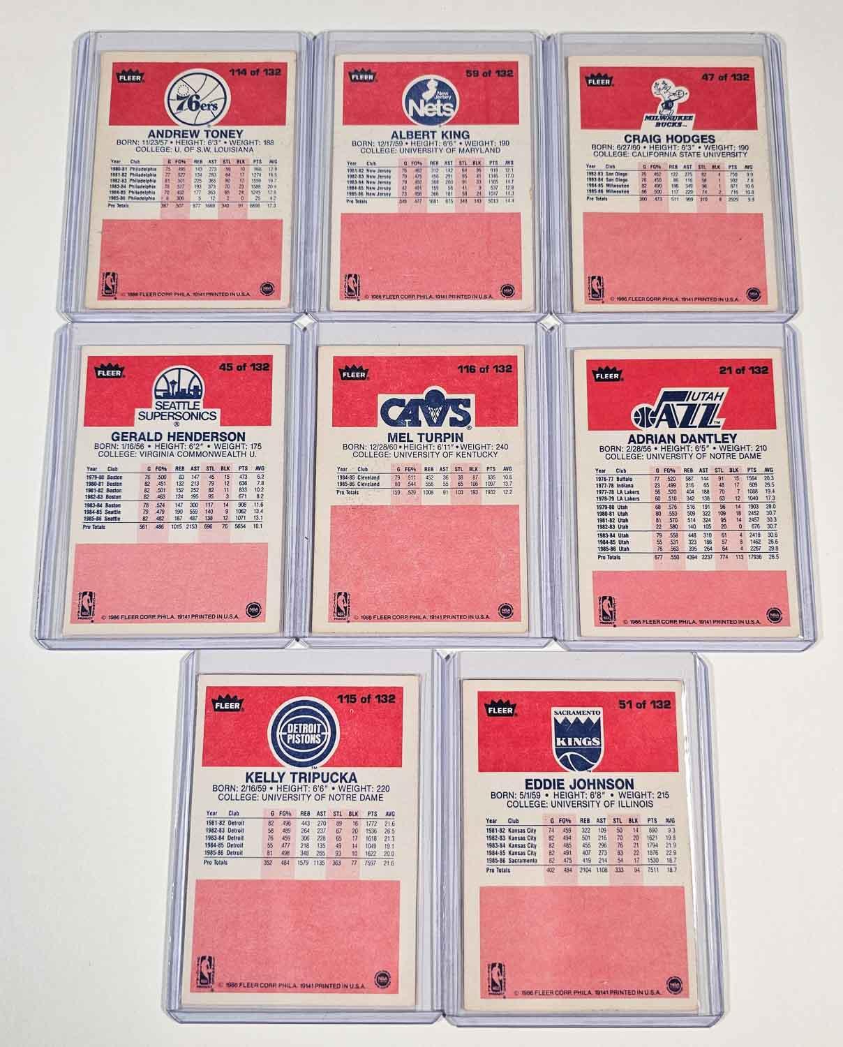 Lot of (8) 1986 Fleer Basketball Cards | Auction of Champions