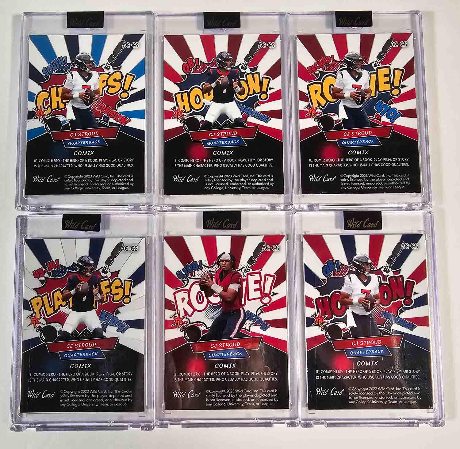 Lot of (6) C.J. Stroud 2023 Wild cards Edition Serial Numbered cards ...