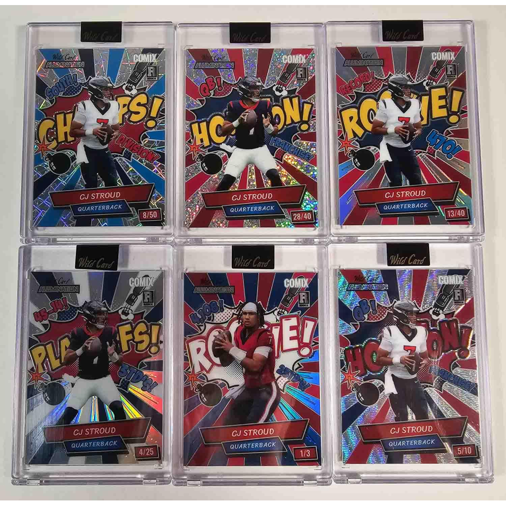Lot of (6) C.J. Stroud 2023 Wild cards Edition Serial Numbered cards ...