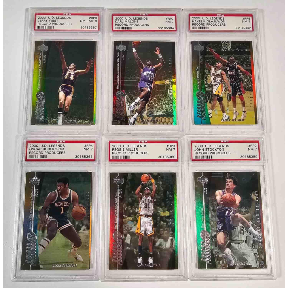 Lot of (6) 2000 UD Legends cards w/ Jerry West PSA 8 | Auction of Champions