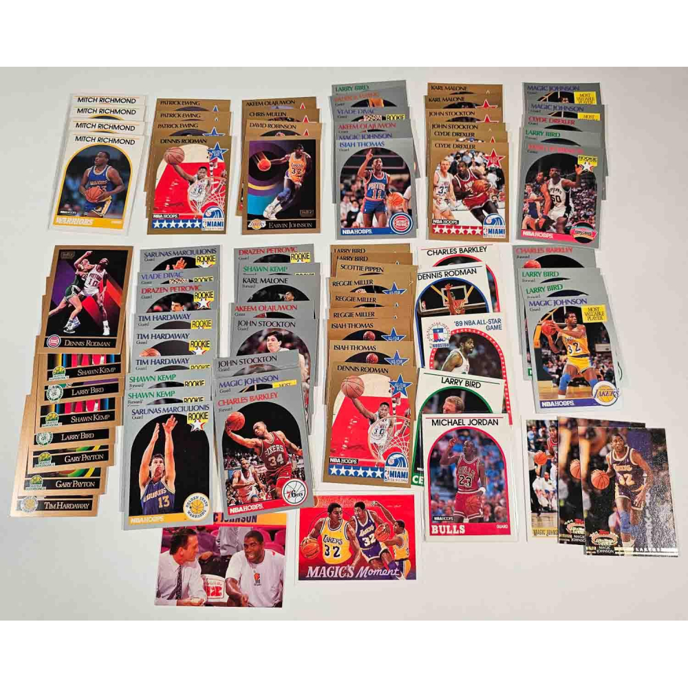 Lot of (77) Basketball Cards w/ Michael Jordan, Magic Johnson, Larry ...