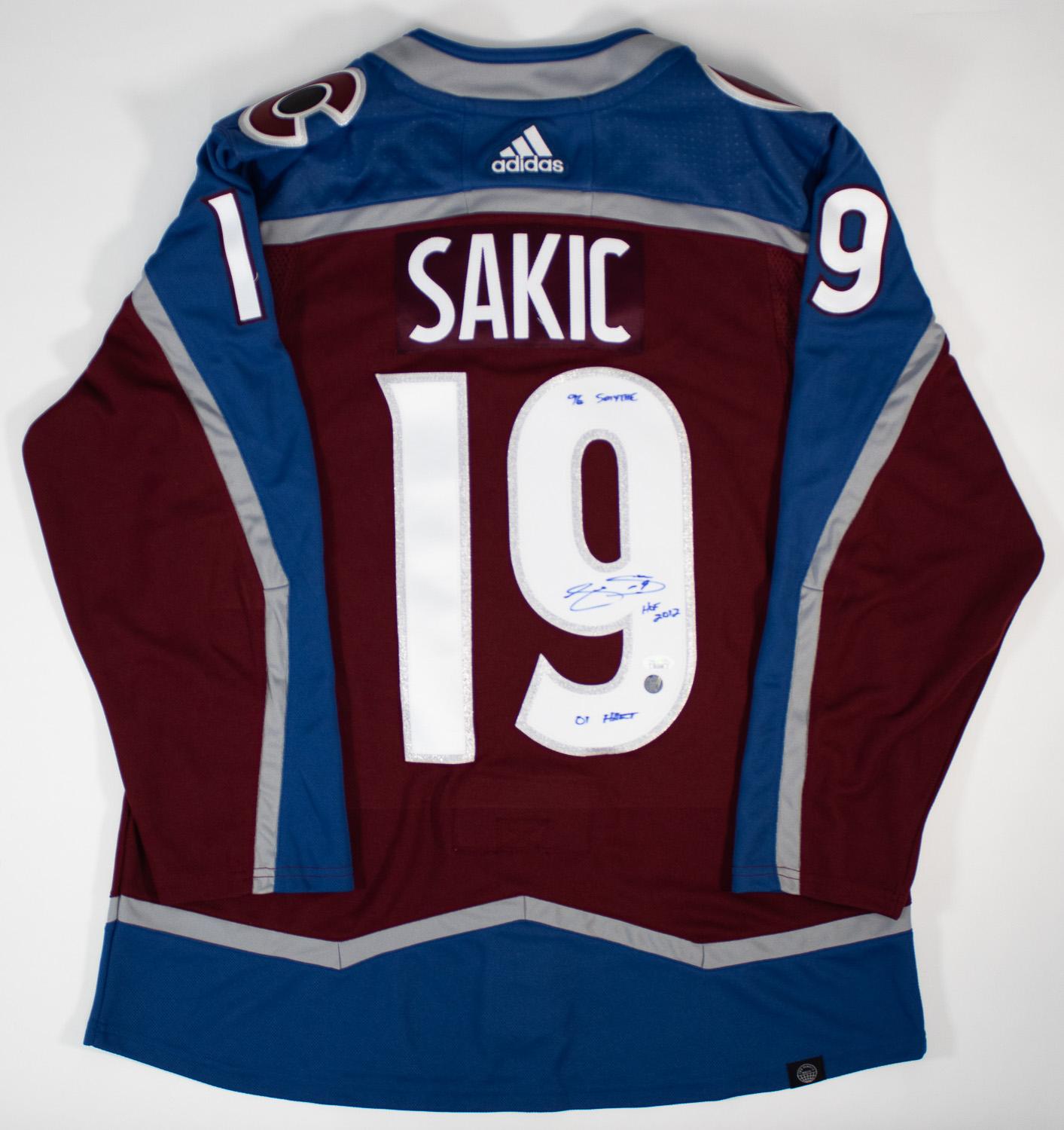 Joe Sakic 3x Inscribed & Signed Colorado Avalanche Adidas Authentic ...