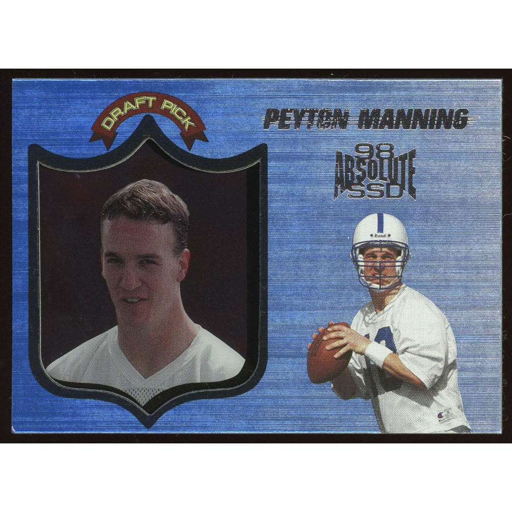 Peyton Manning 1998 Absolute Draft Pick Rookie Card #165 | Auction of ...