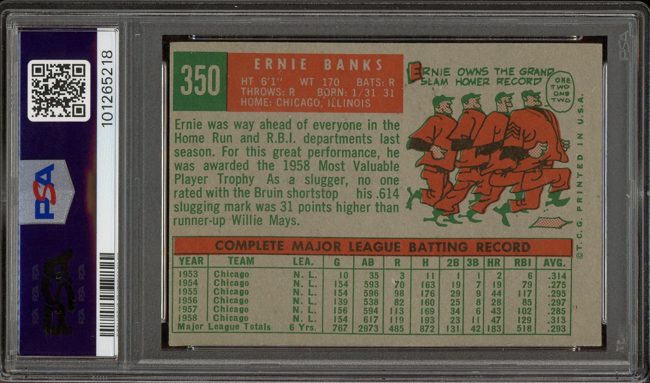 Ernie Banks 1959 Topps Card #350 PSA 4 | Auction of Champions