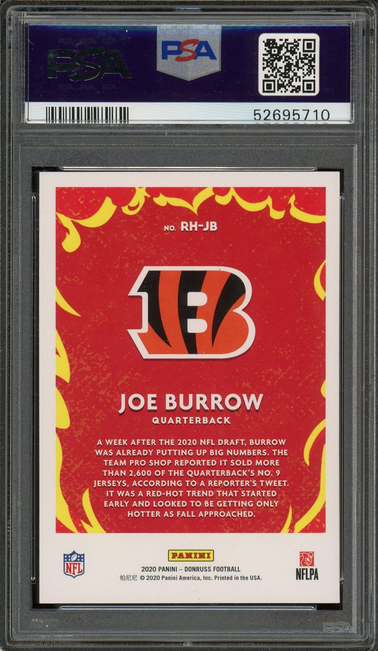 Joe Burrow 2020 Panini Donruss Red Hot Rookies Card PSA 9 | Auction of ...
