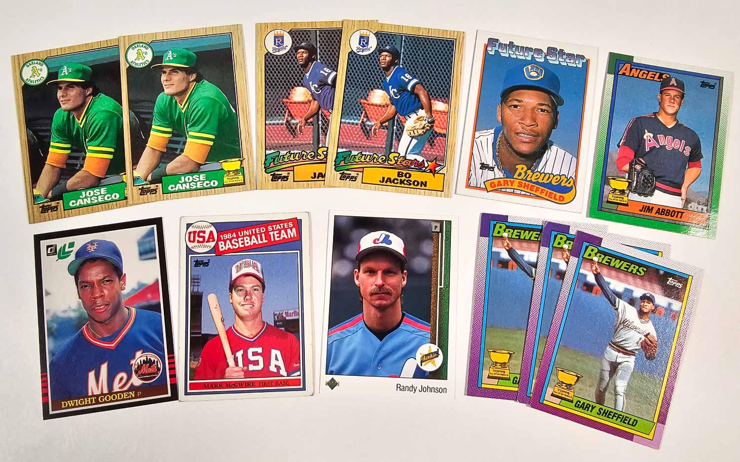 Lot of (12) Rookie Baseball Cards w/ Randy Johnson, Mark McGwire, Bo ...