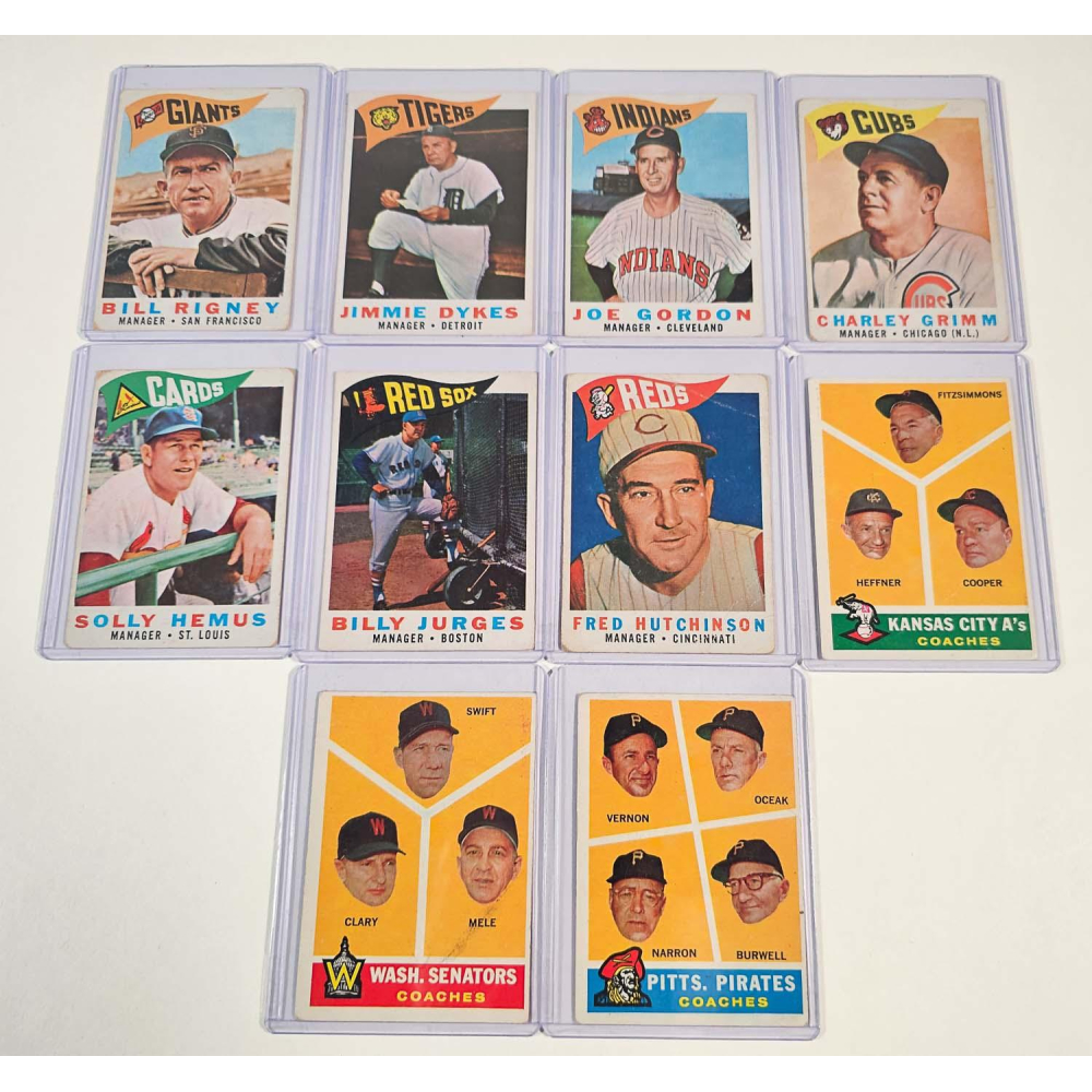 Lot of (10) 1960 Topps MLB Coach & Manager Cards | Auction of Champions