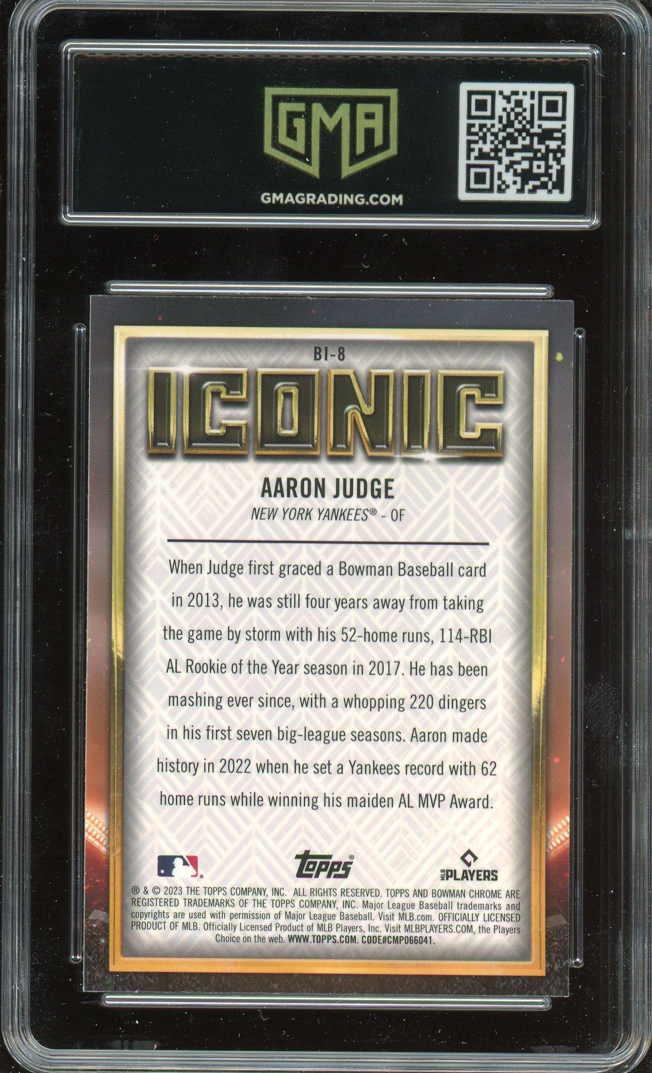 Aaron Judge 2023 Bowman Chrome Mega Iconic Card Encapsulated | Auction ...