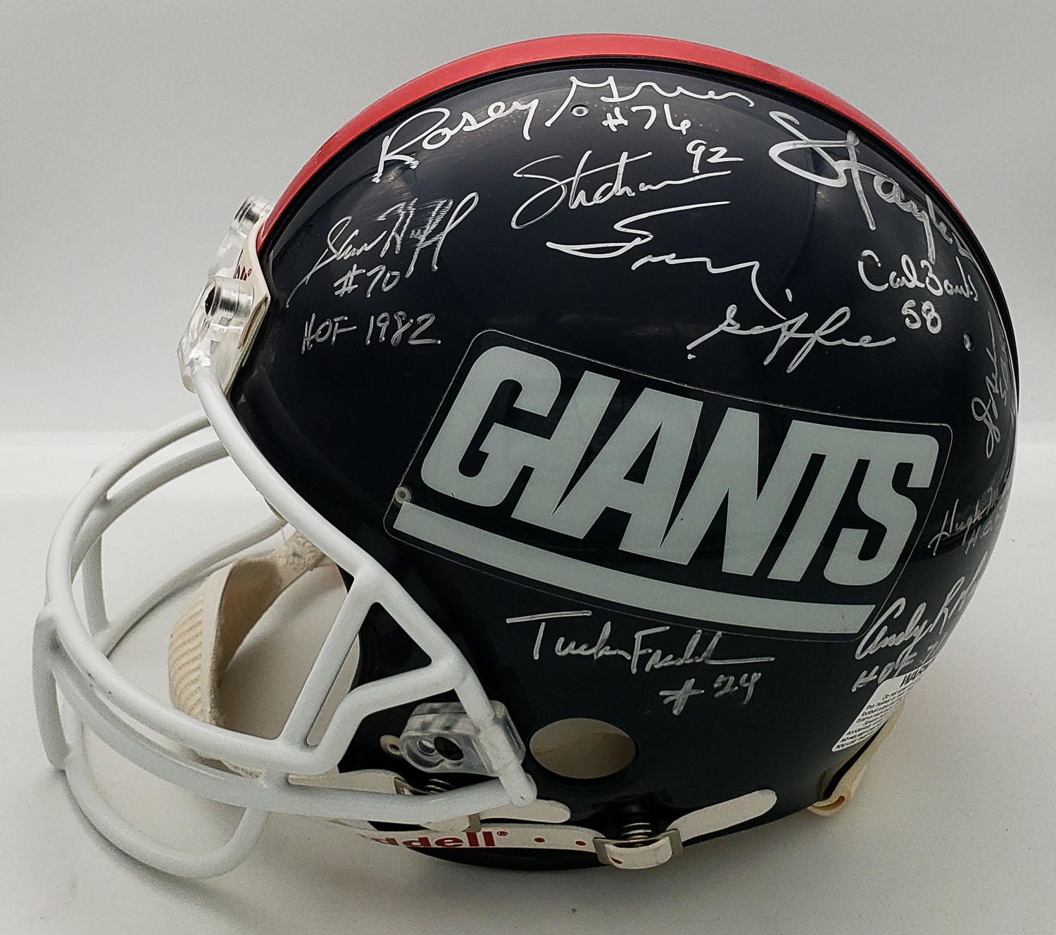 Authentic VSR-4 Helmet: NY Giants HoFers & Greats (18x) Signed Full Size New York Giants ...