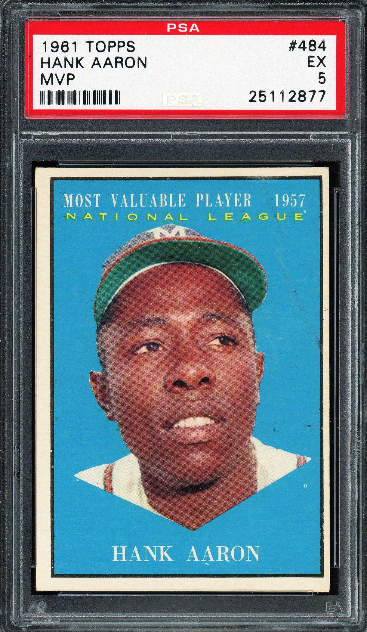 Hank Aaron 1961 Topps MVP Card #484 PSA 5 | Auction of Champions