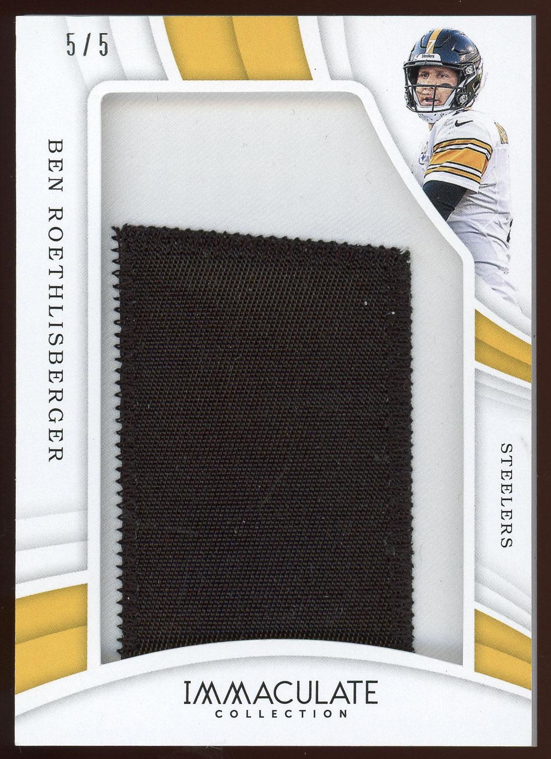 Ben Roethlisberger 2019 Panini Immaculate Jumbo Patch Card 5/5 ...